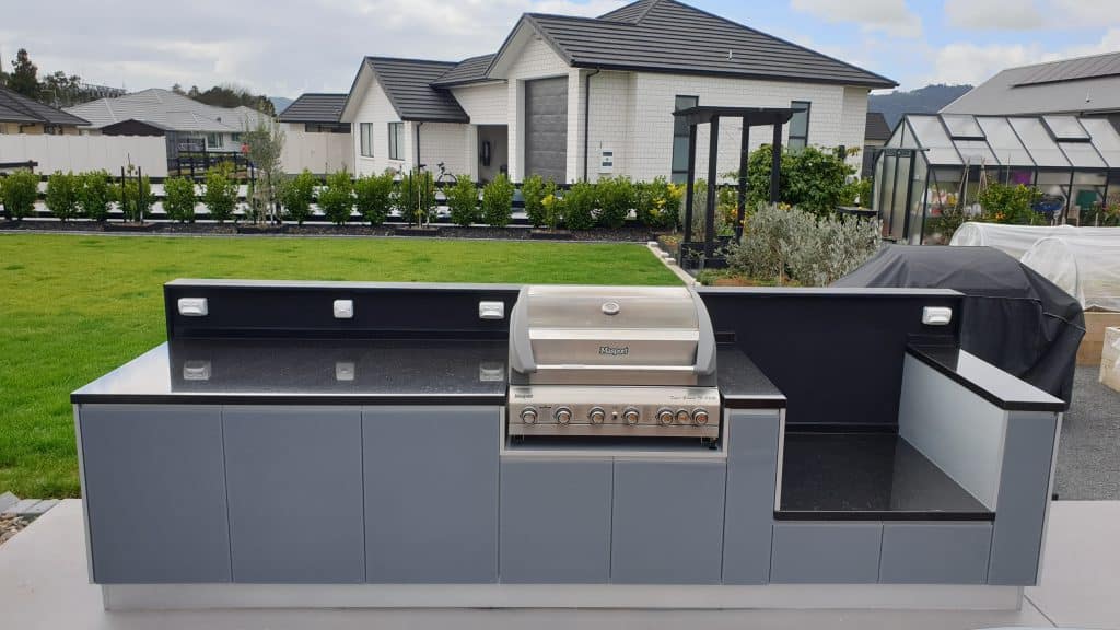 3m Outdoor Kitchen with Masport 4-Burner BBQ & Husky Fridge - Alfresco ...